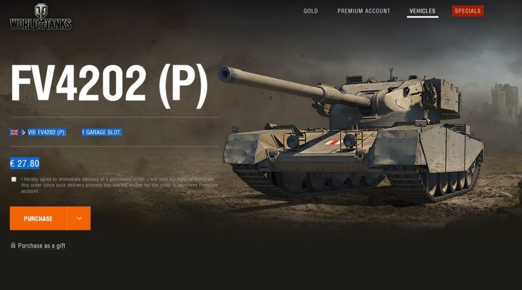 World of Tanks EU FV4202 P on sale - MMOWG.net